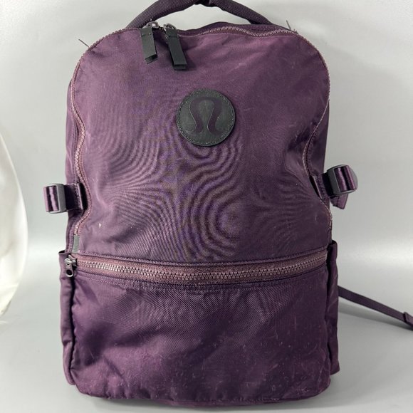 lululemon athletica | Bags | Lululemon Purple Nylon Large Backpack ...